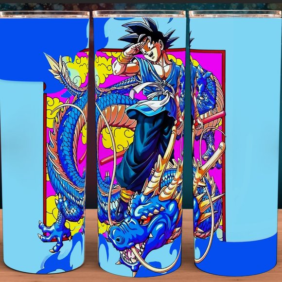 Dining | Dragon Ball Goku On A Blue Dragon Anime Cup Mug Tumbler 2oz ...